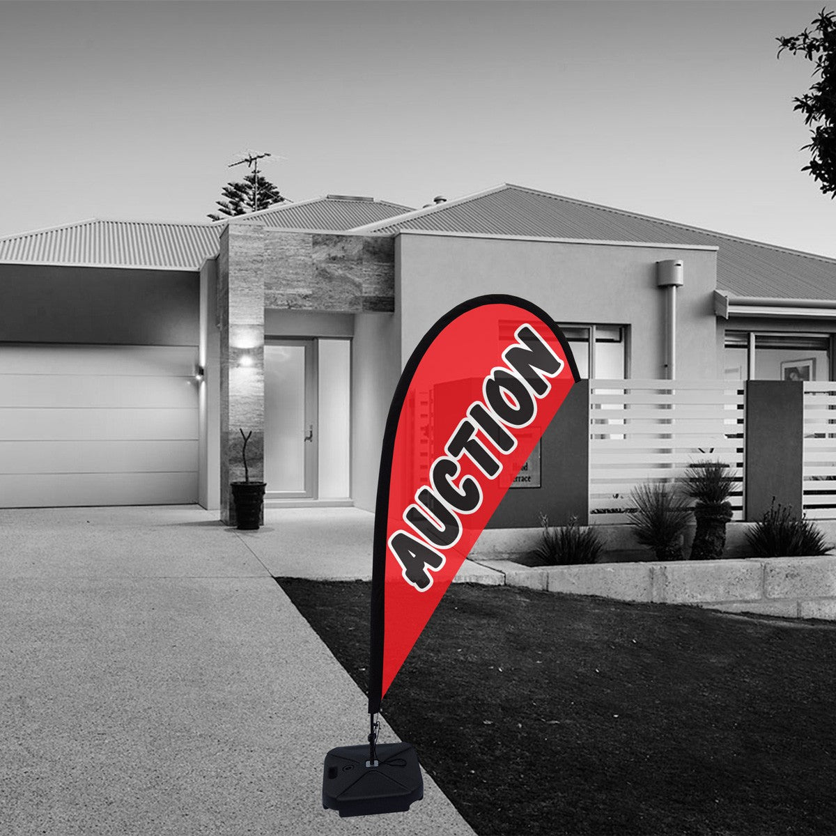 Ready-made AUCTION Flag, Small Teardrop Kitset – Flagseller.co.nz