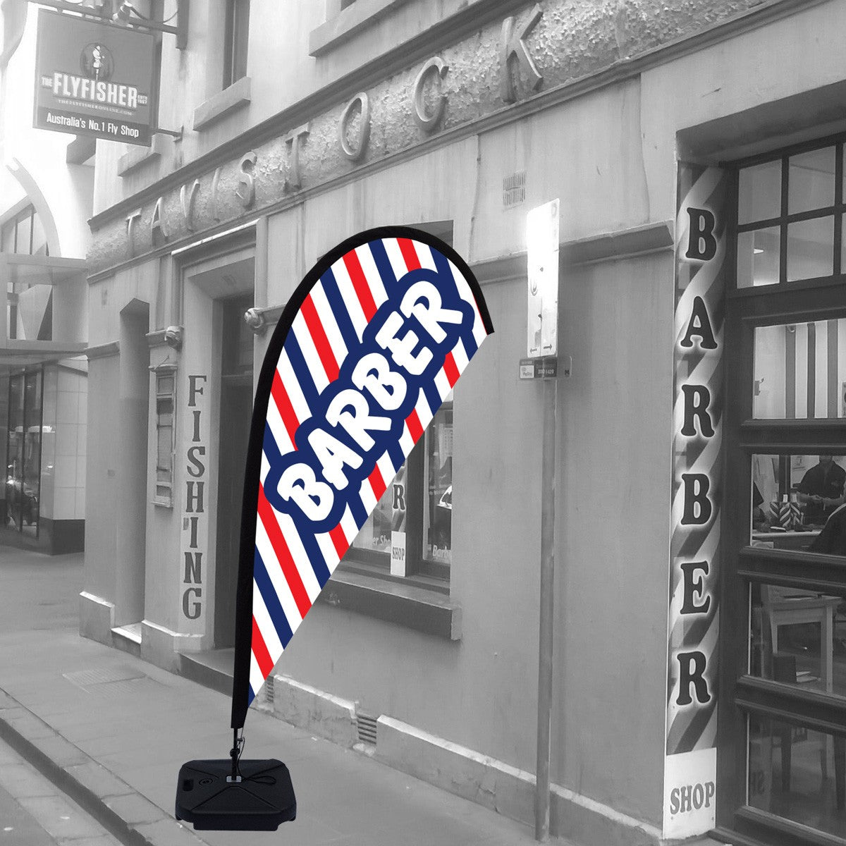 Ready-made BARBER Flag, Small Teardrop Kitset – Flagseller.co.nz