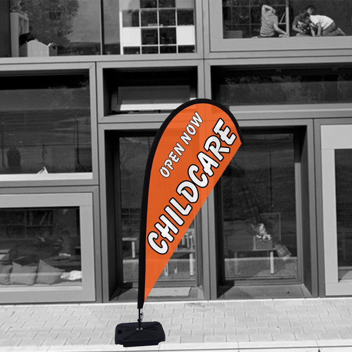 Ready-made CHILDCARE Flag, Small Teardrop Kitset – Flagseller.co.nz