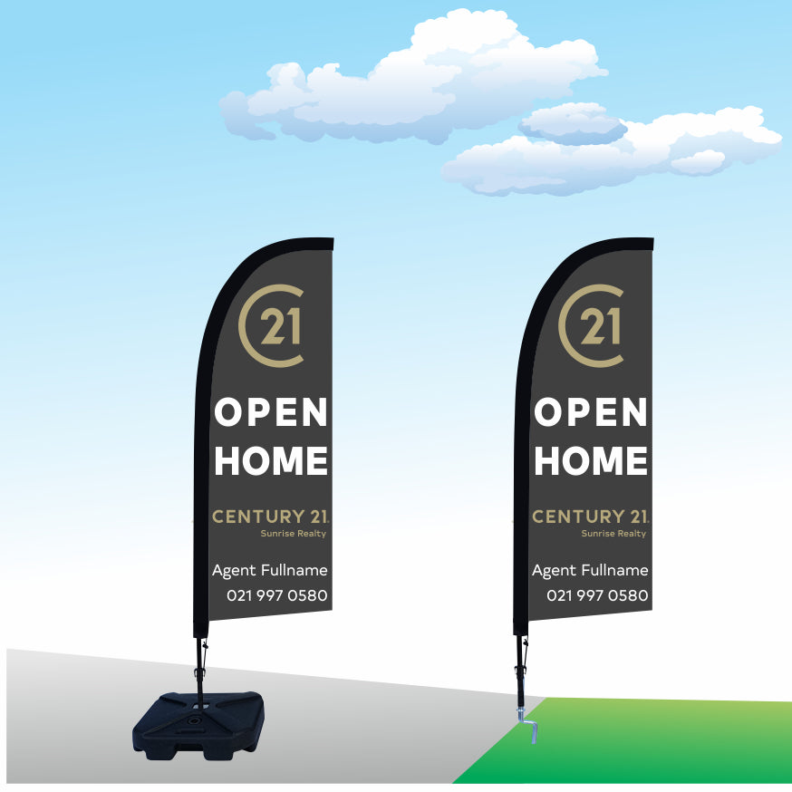 Century 21 Open Home Flag - Small Feather Flag Kitset – Flagseller.co.nz