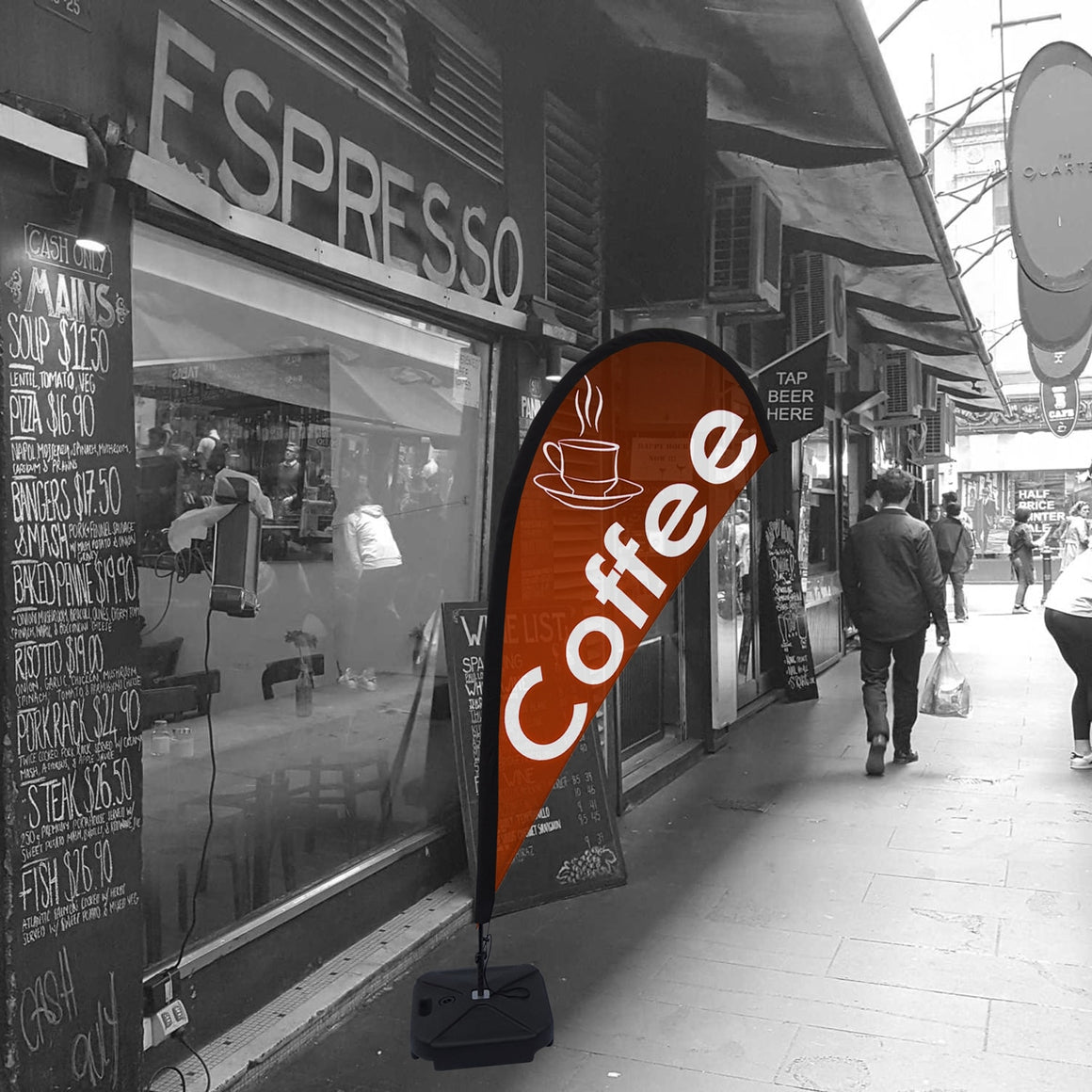 Ready-made COFFEE Flag, Small Teardrop Kitset – Flagseller.co.nz