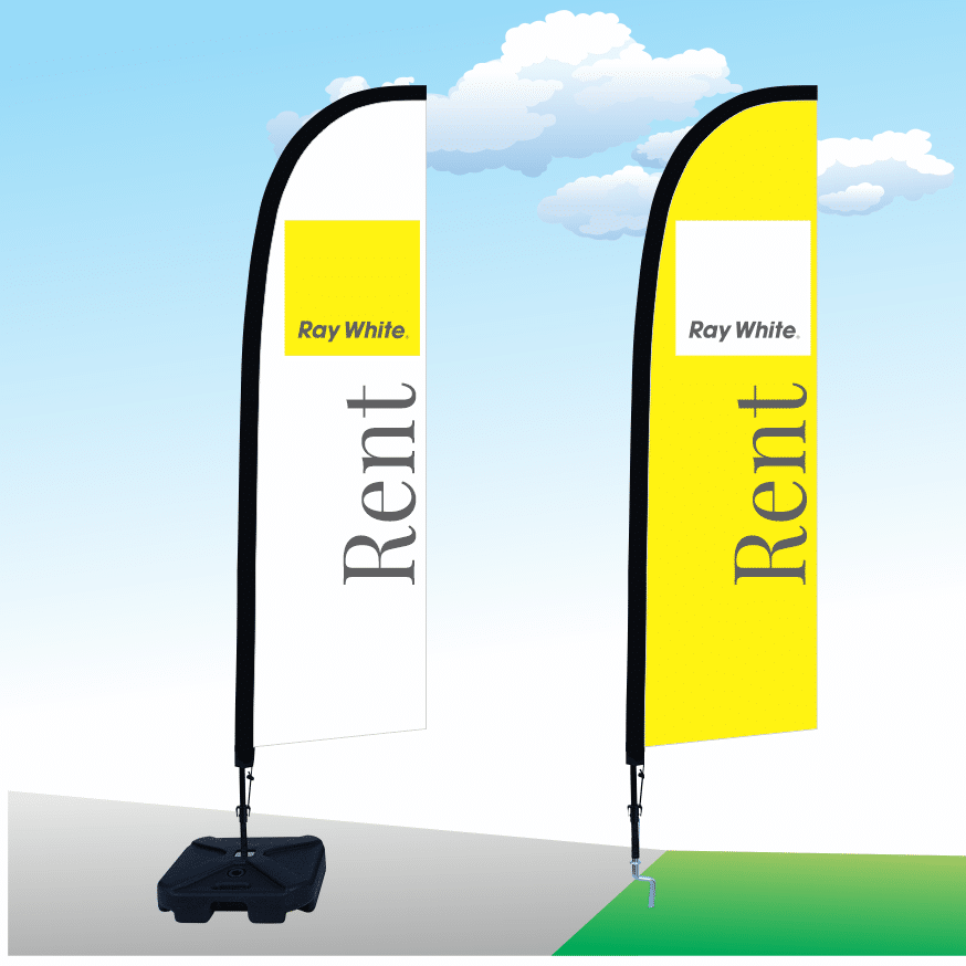 Raywhite Rent Flag - Large Feather Flag Kitset – Flagseller.co.nz