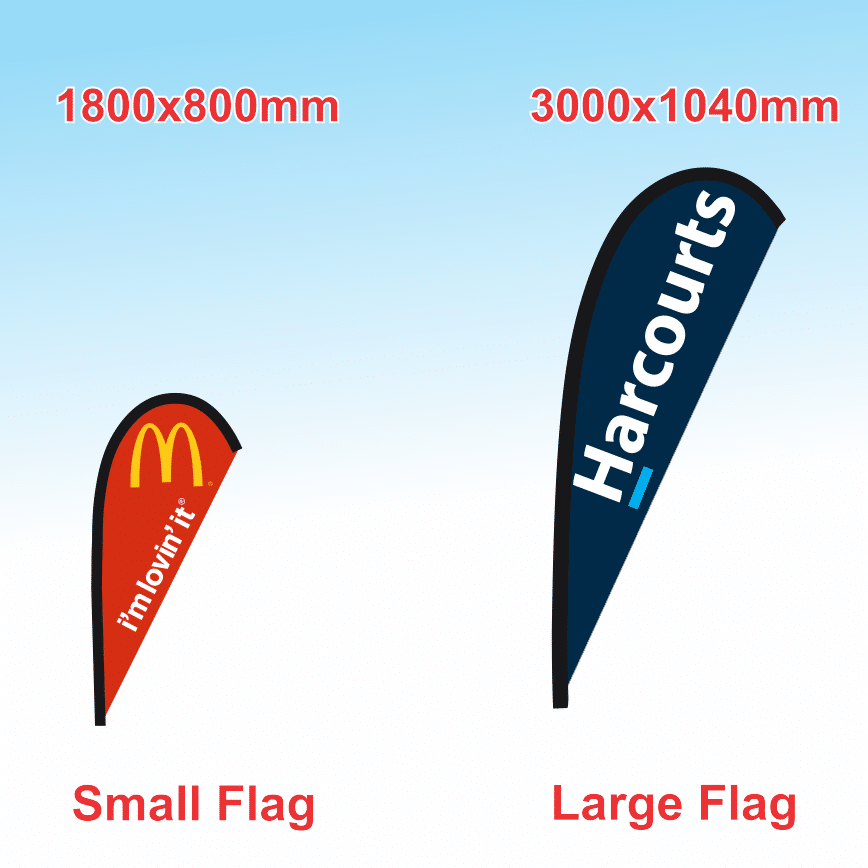 custom small teardrop flags for advertising, flag only – Flagseller.co.nz